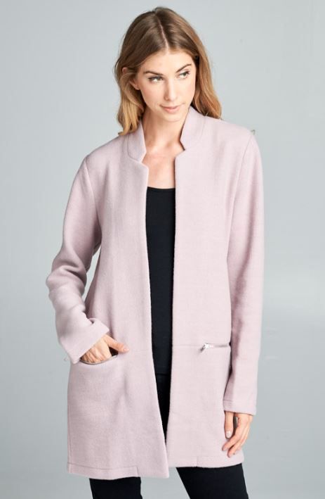 Kate Collarless Long Jacket – Bennett James